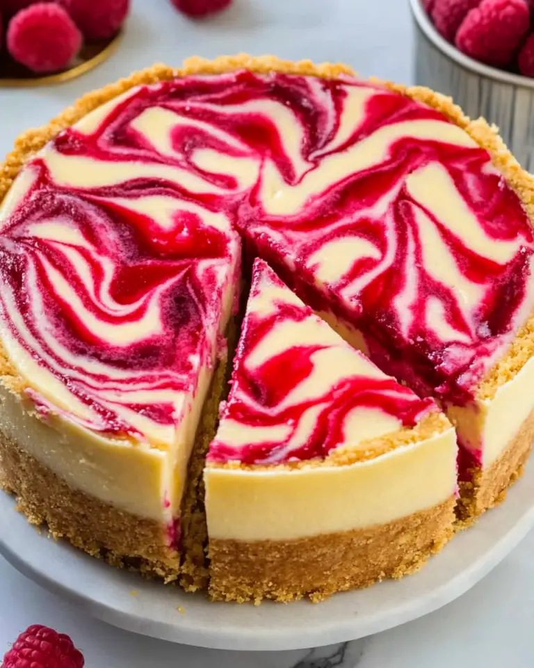 Raspberry Swirl Lemon Cheesecake