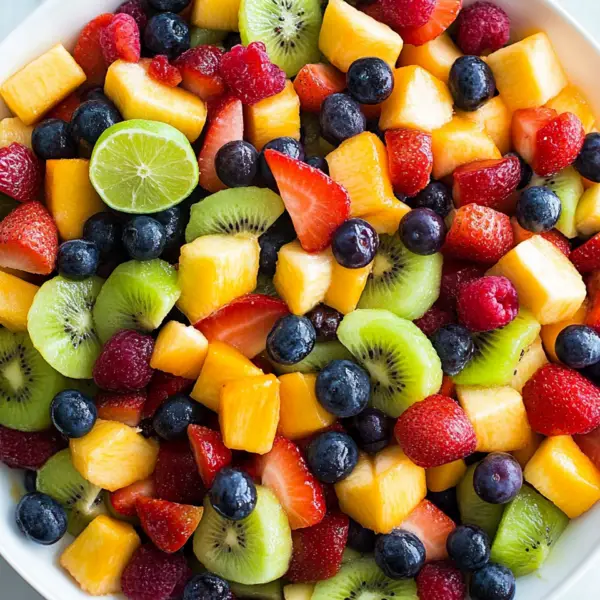 Honey Lime Rainbow Fruit Salad