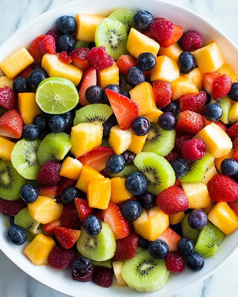 Honey Lime Rainbow Fruit Salad