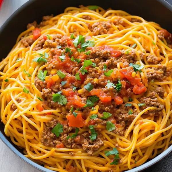 One Pot Taco Spaghetti