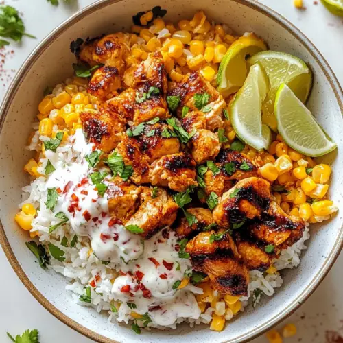 Street Corn Chicken Rice Bowl