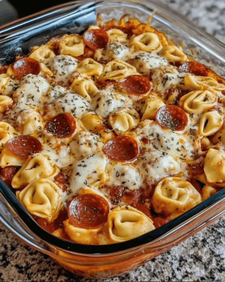 Cheese Tortellini Pepperoni Pizza Casserole Easy Family Dinner