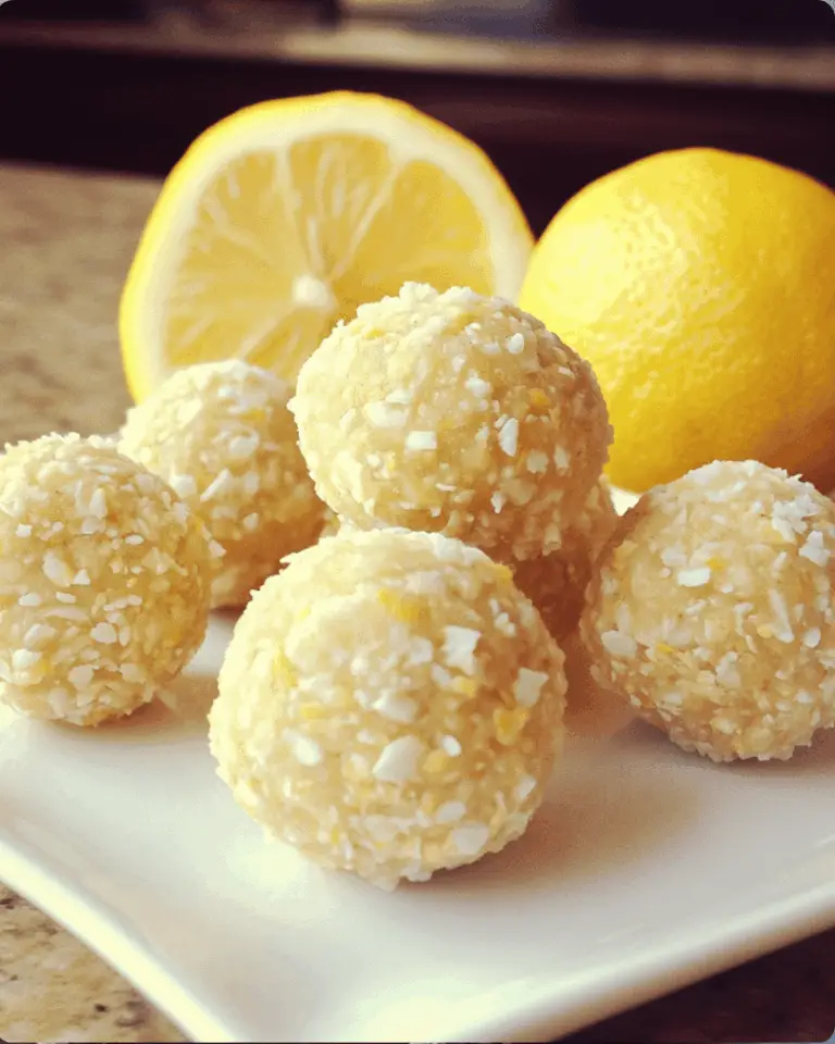 Lemon Coconut Protein Power Balls No-Bake, Healthy, High
