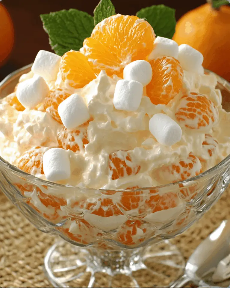 Mandarin Orange Fluff Salad Easy No-Bake Dessert